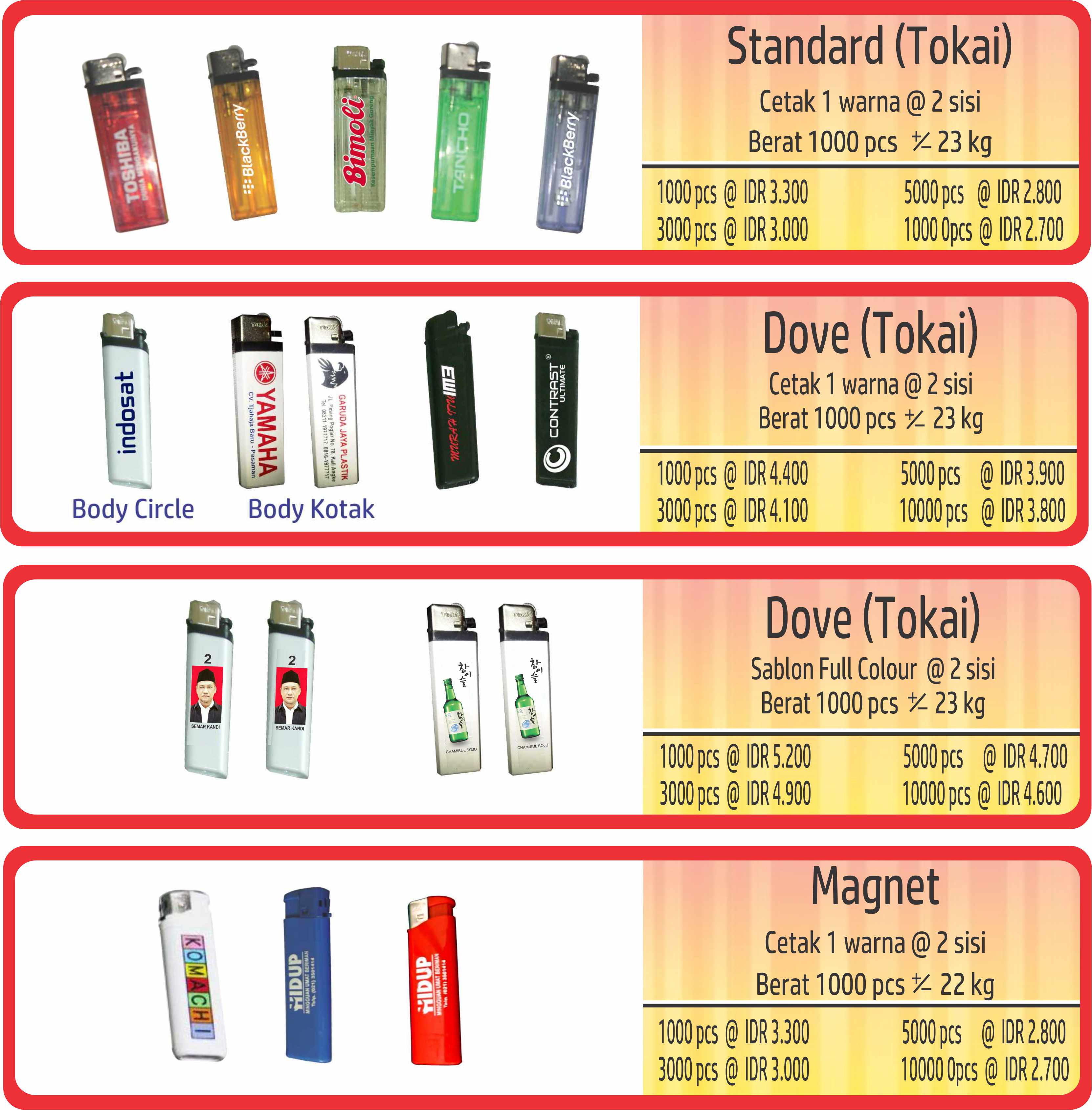 Souvenir Barang Promosi - Harga Korek Api |Jembatan Mas